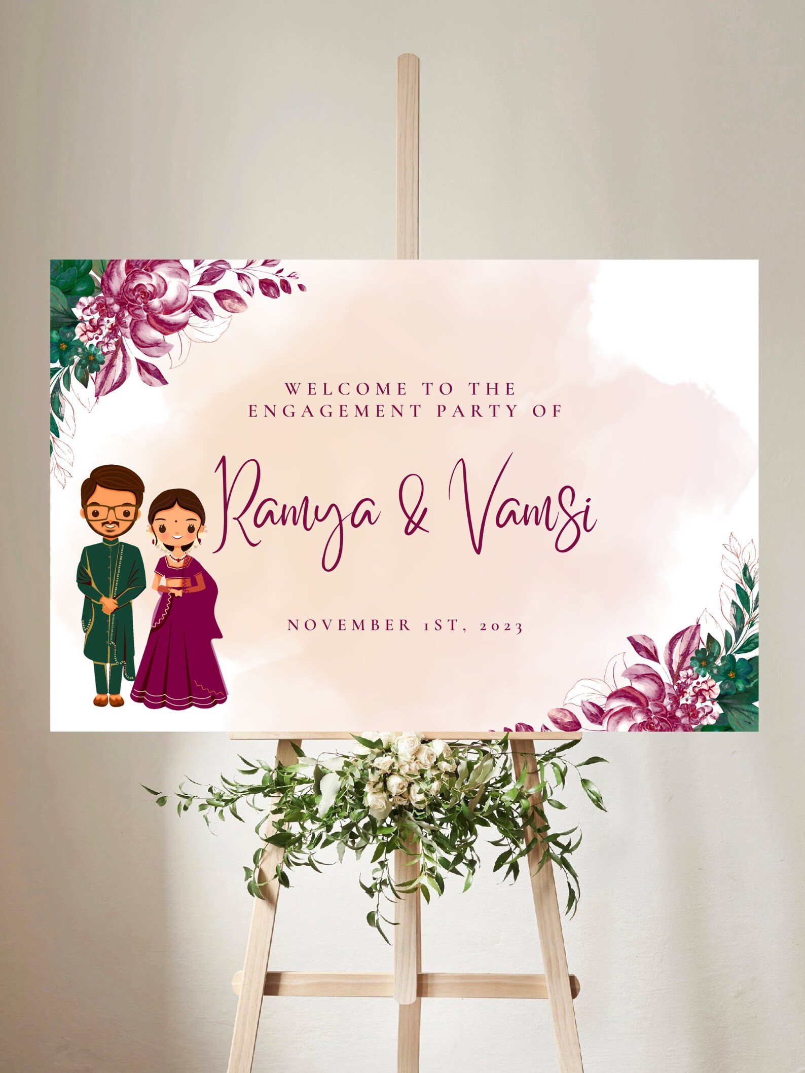 Indian Wedding Welcome Board as Hindu Welcome Signage, Hindu Wedding ...