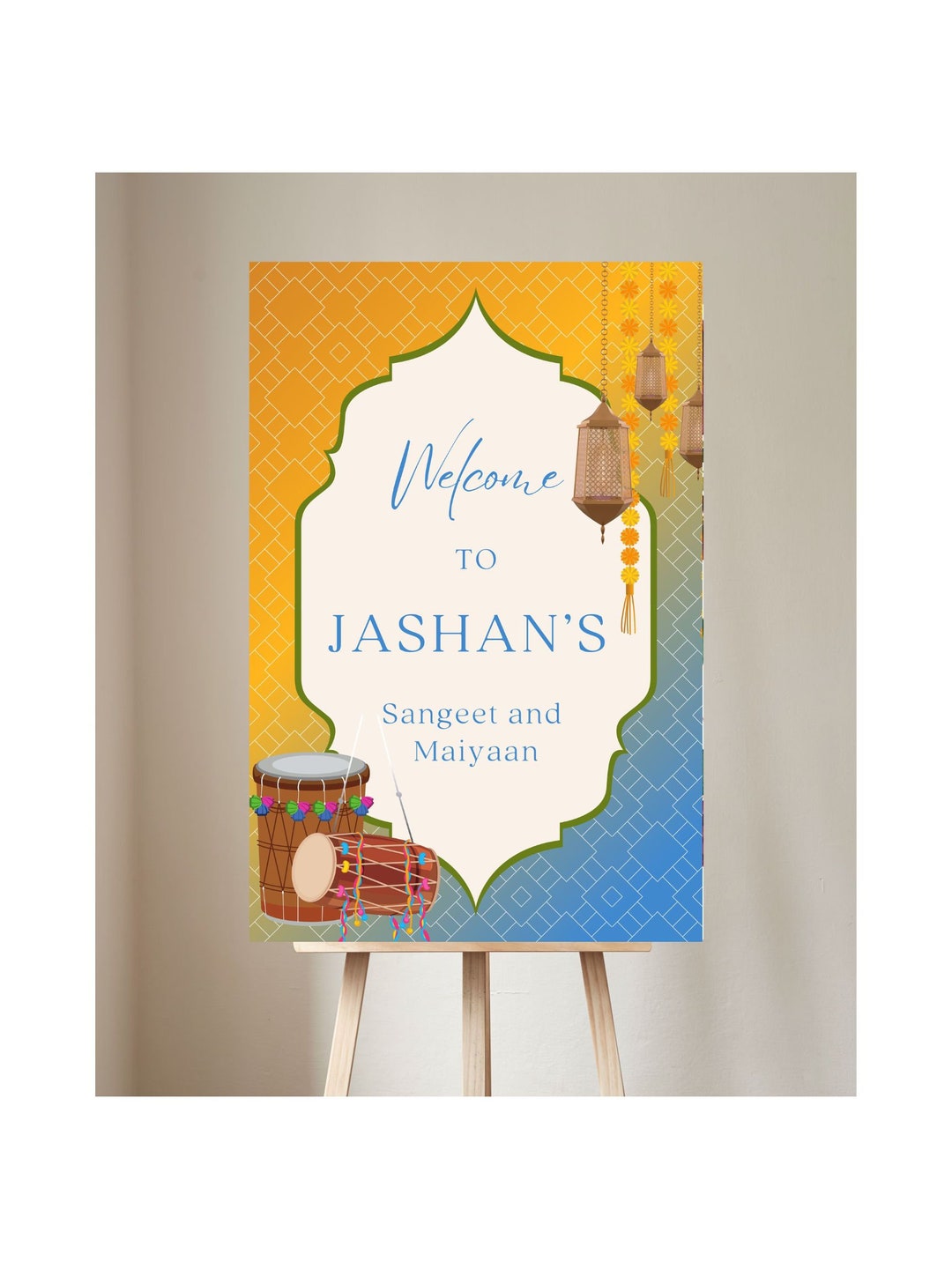 Jaggo, Maiyan, Sangeet Wedding Sign, Punjabi Wedding, Colourful Dhol ...