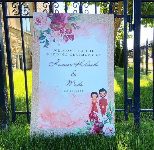 Indian Wedding Welcome Board as Hindu Welcome Signage, Hindu Wedding ...