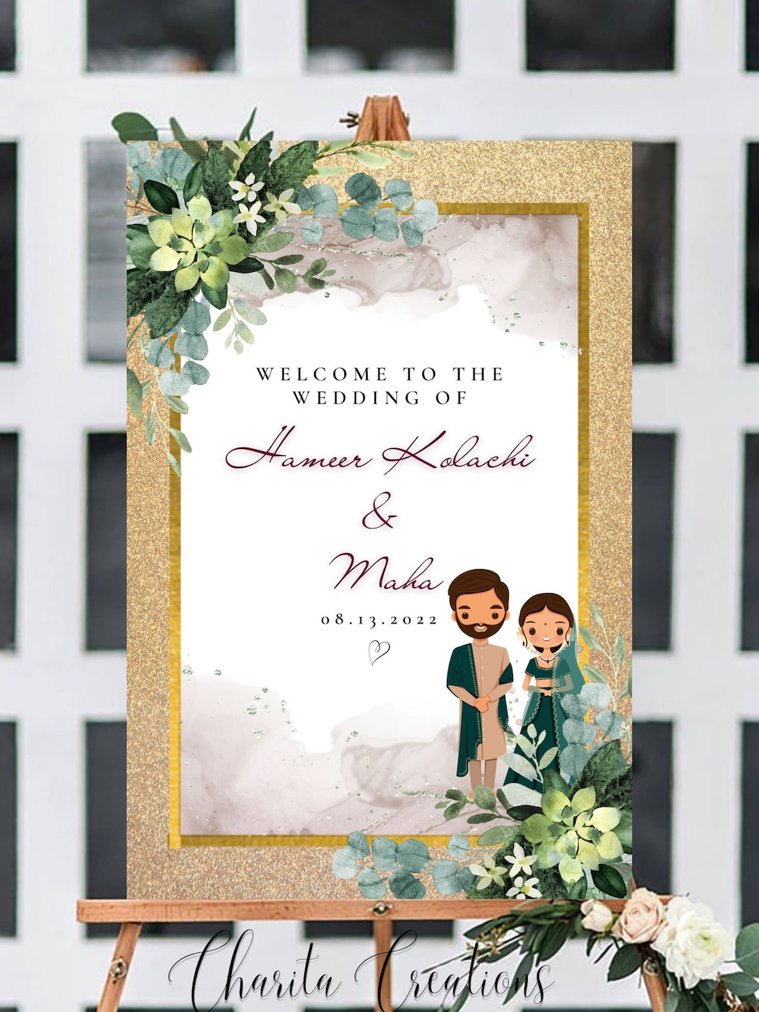 Indian Wedding Welcome Board as Hindu Welcome Signage, Hindu Wedding ...
