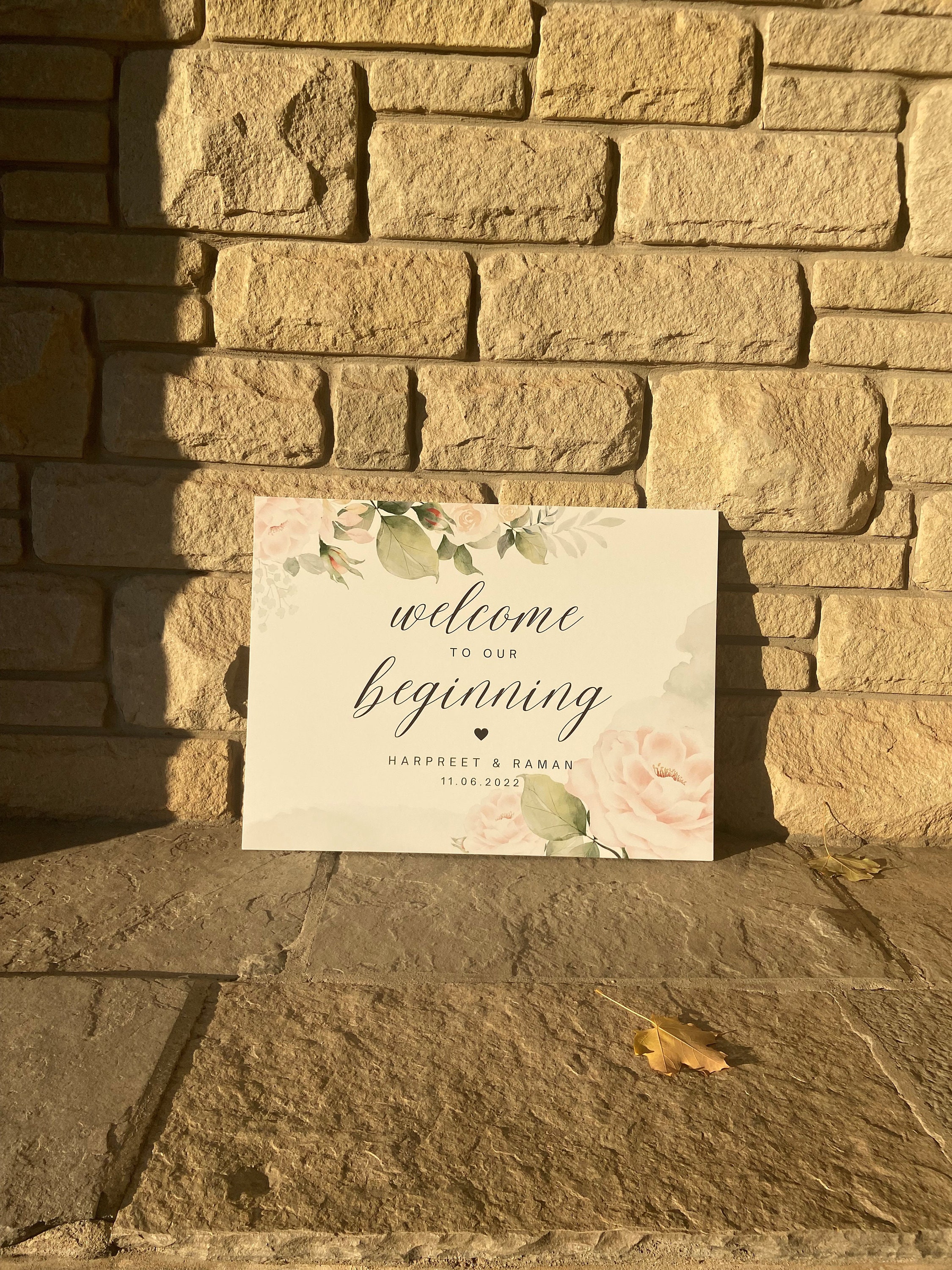 Welcome Wedding Sign Template, Welcome to Our Beginning Sign, Modern ...