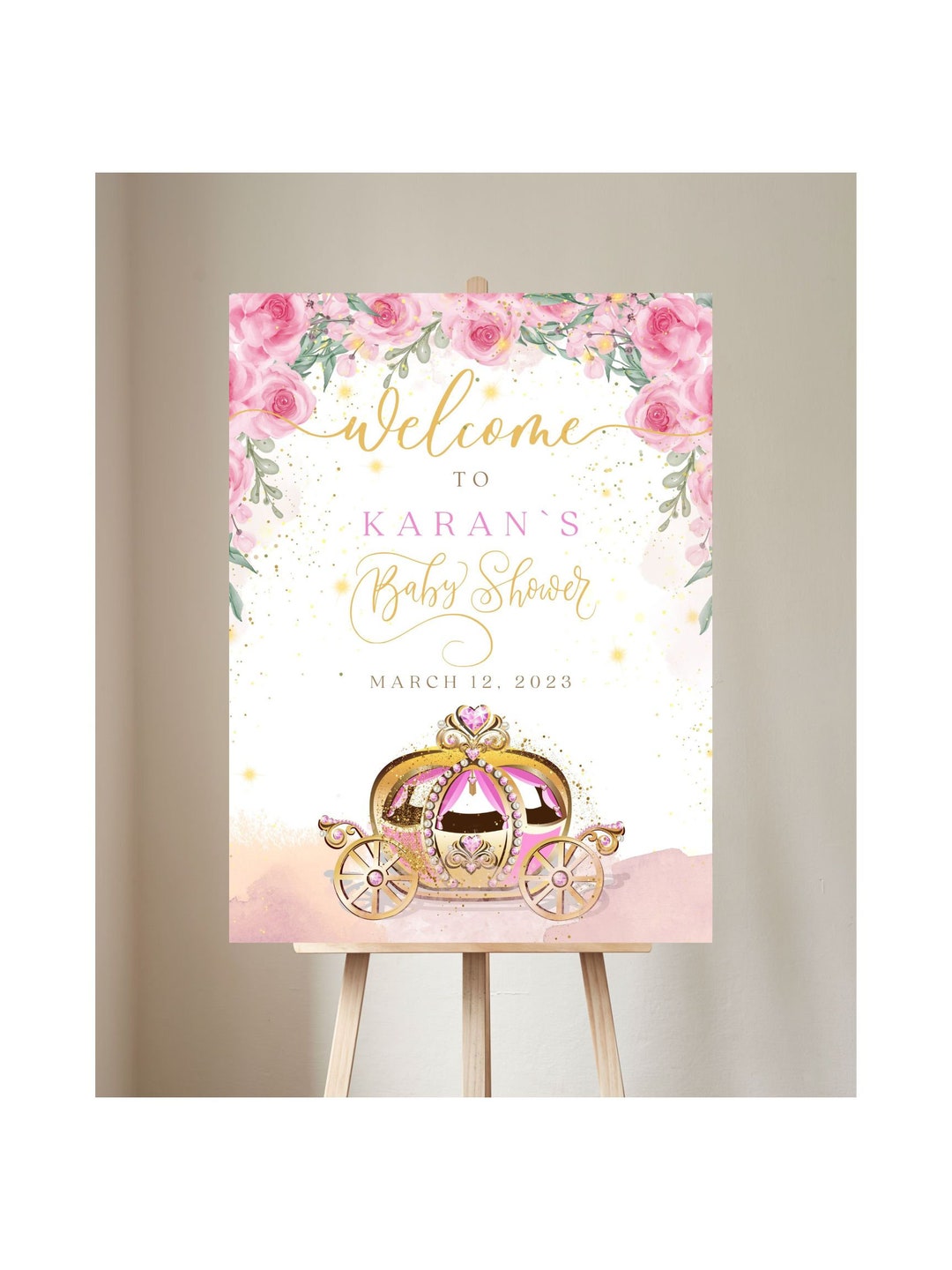 Princess Welcome Sign Princess Baby Shower Welcome Sign Princess Girl ...