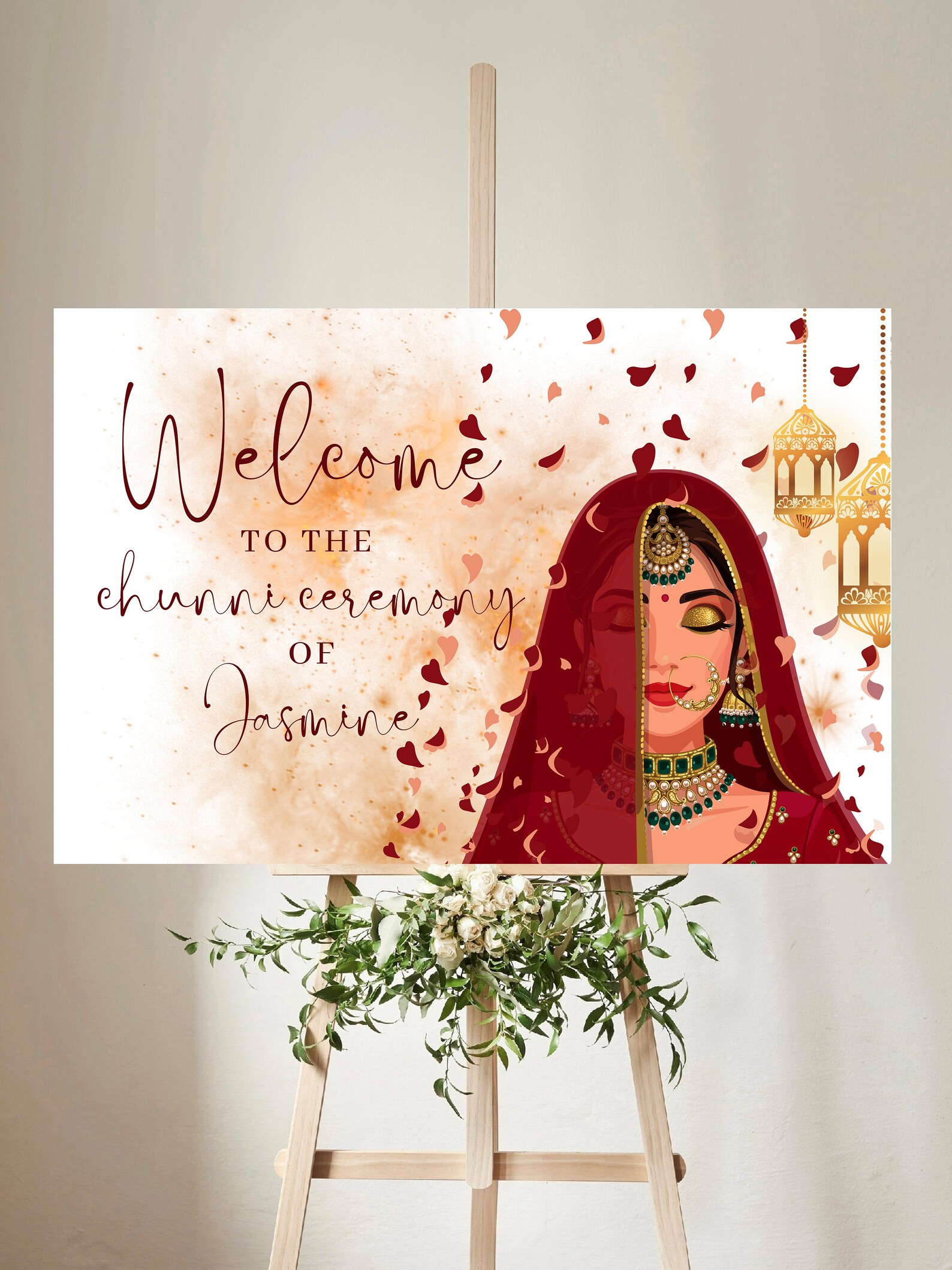 Chunni Welcome Signs Punjabi for Chunni Signages, Wedding Chunni ...