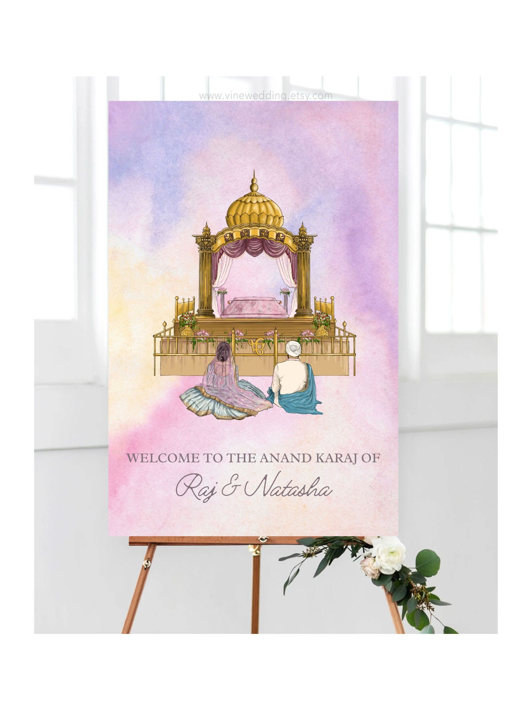 Sikh Welcome Wedding Sign Anand Karaj as Anand Karaj Welcome Sign, Sikh ...