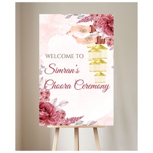 Choora Ceremony Welcome Signs Punjabi for Choora Signages, Wedding ...