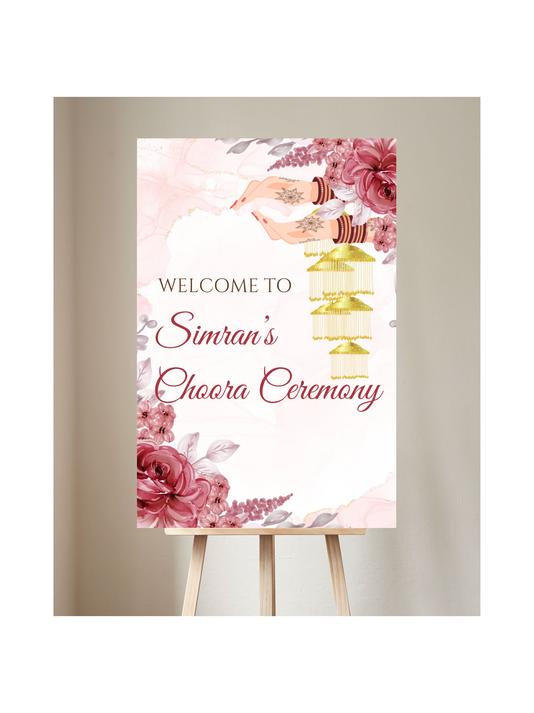 Choora Ceremony Welcome Signs Punjabi for Choora Signages, Wedding ...