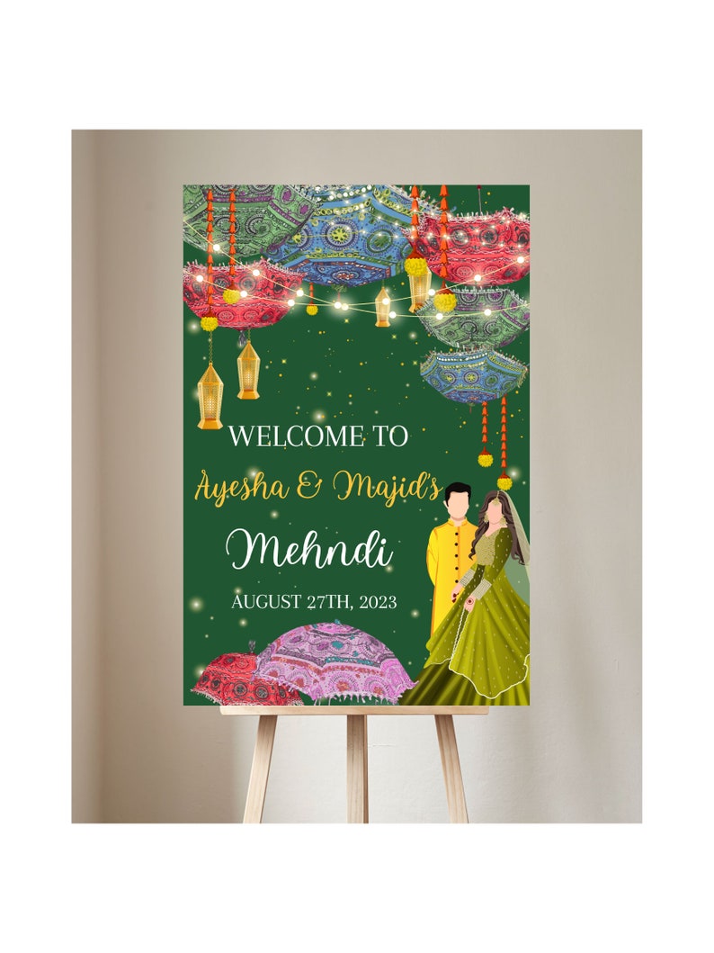 Dholki Signs Mehndi Welcome Signs & Dholki Decor Sign - Etsy