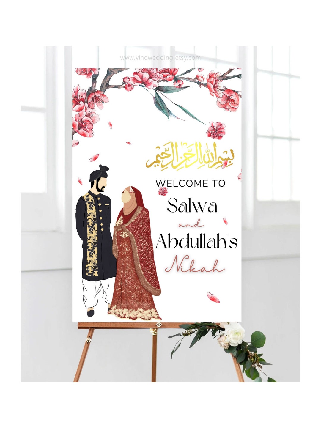 Nikah Welcome Sign, Muslim Welcome Sign Nikkah & Nikah Welcome Sign ...