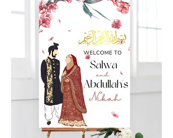 Nikah Welcome Sign, Muslim Welcome Sign Nikkah & Nikah Welcome Sign ...