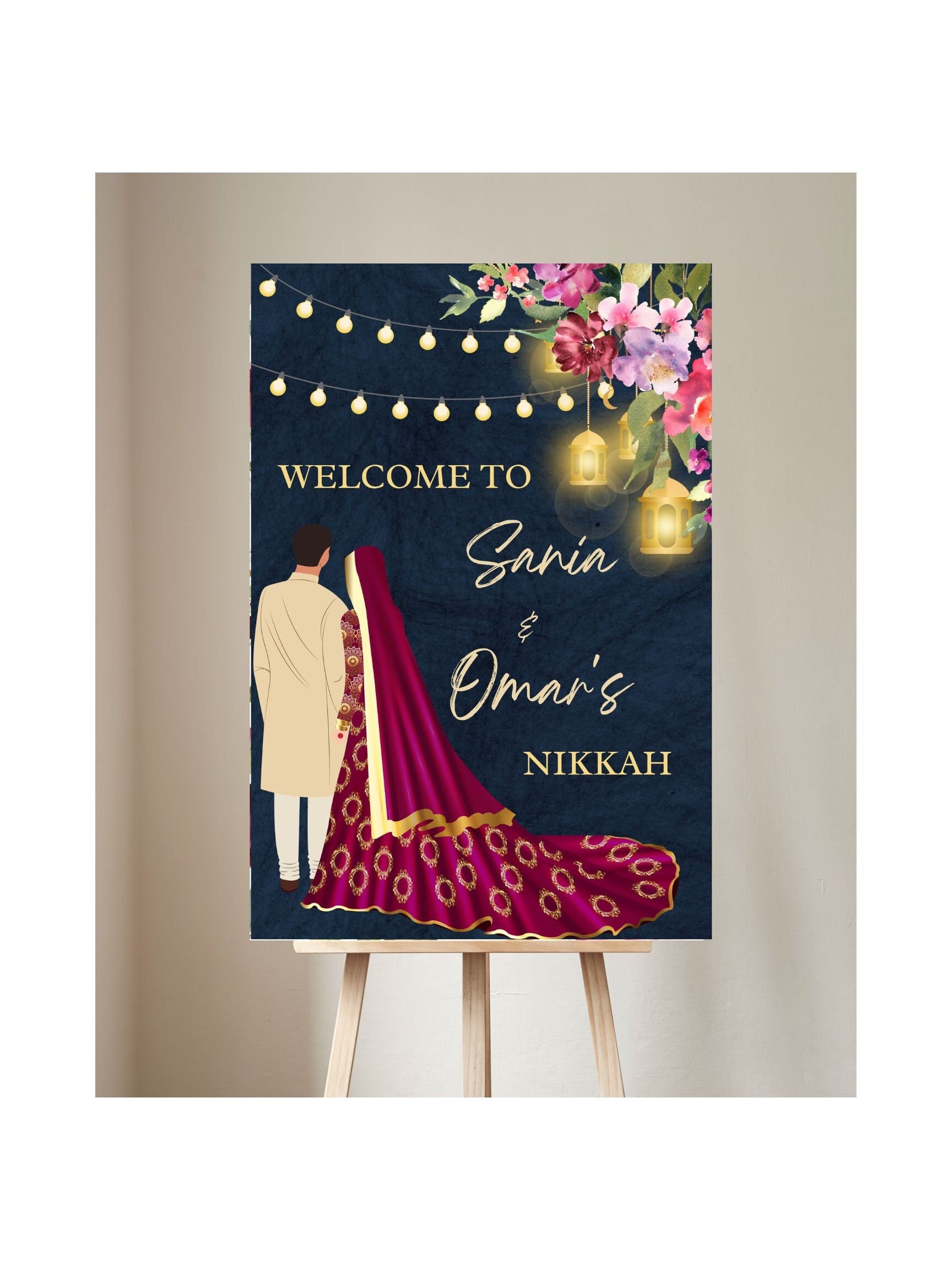 Nikah Welcome Sign, Muslim Welcome Sign Nikkah & Nikah Welcome Sign ...