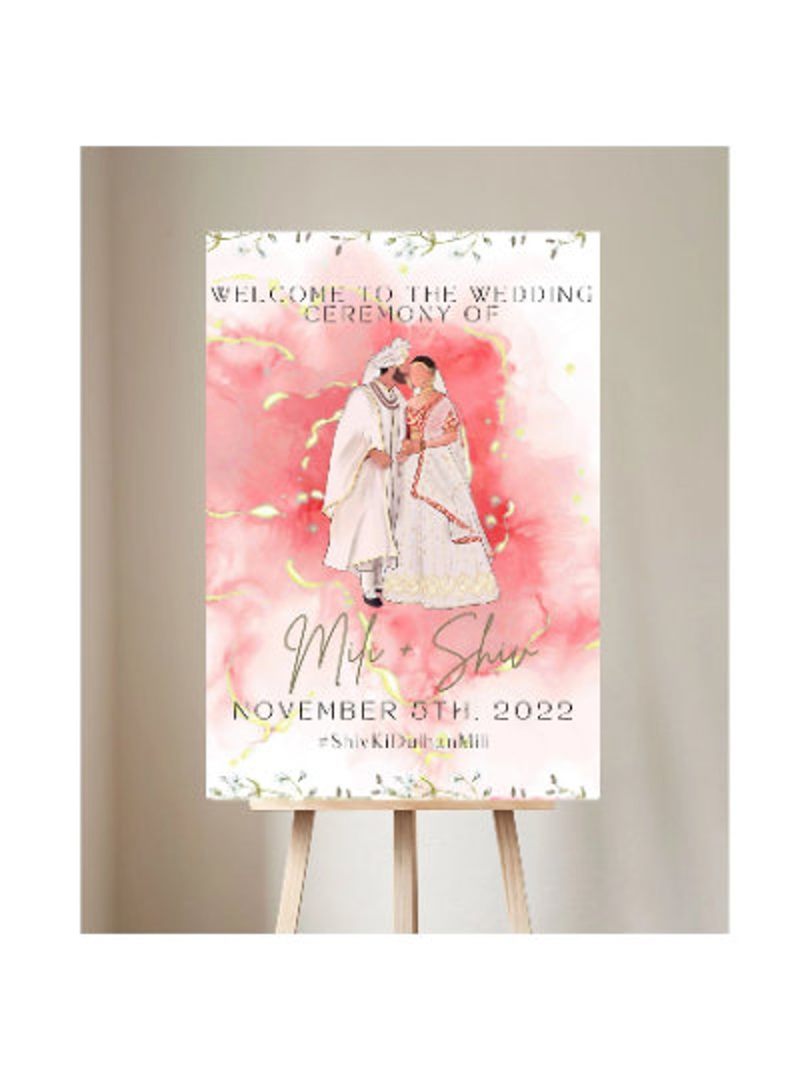 Anand Karaj Sign, Sikh Wedding Welcome Sign, Punjabi Wedding Welcome ...