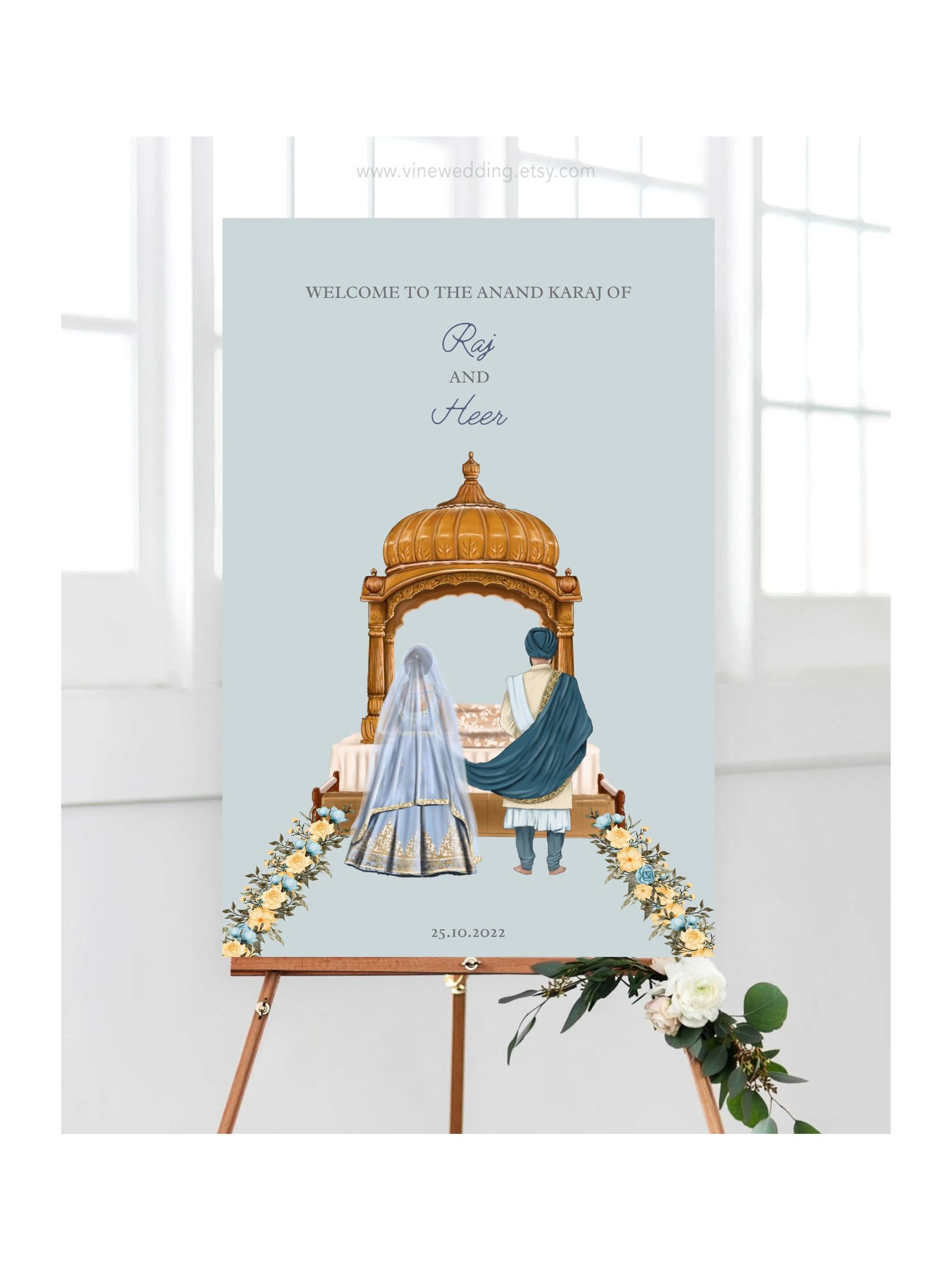 Sikh Welcome Wedding Sign Anand Karaj as Anand Karaj Welcome Sign, Sikh ...