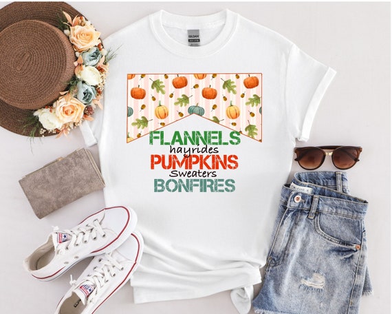 Flannels Pumpkins Bonfires Digital File - Etsy