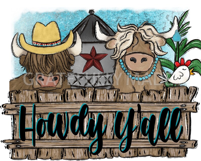 Howdy Y'all PNG Digital File - Etsy