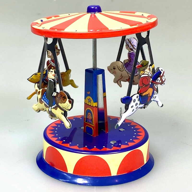 Vintage Wind up Carousel - Etsy UK