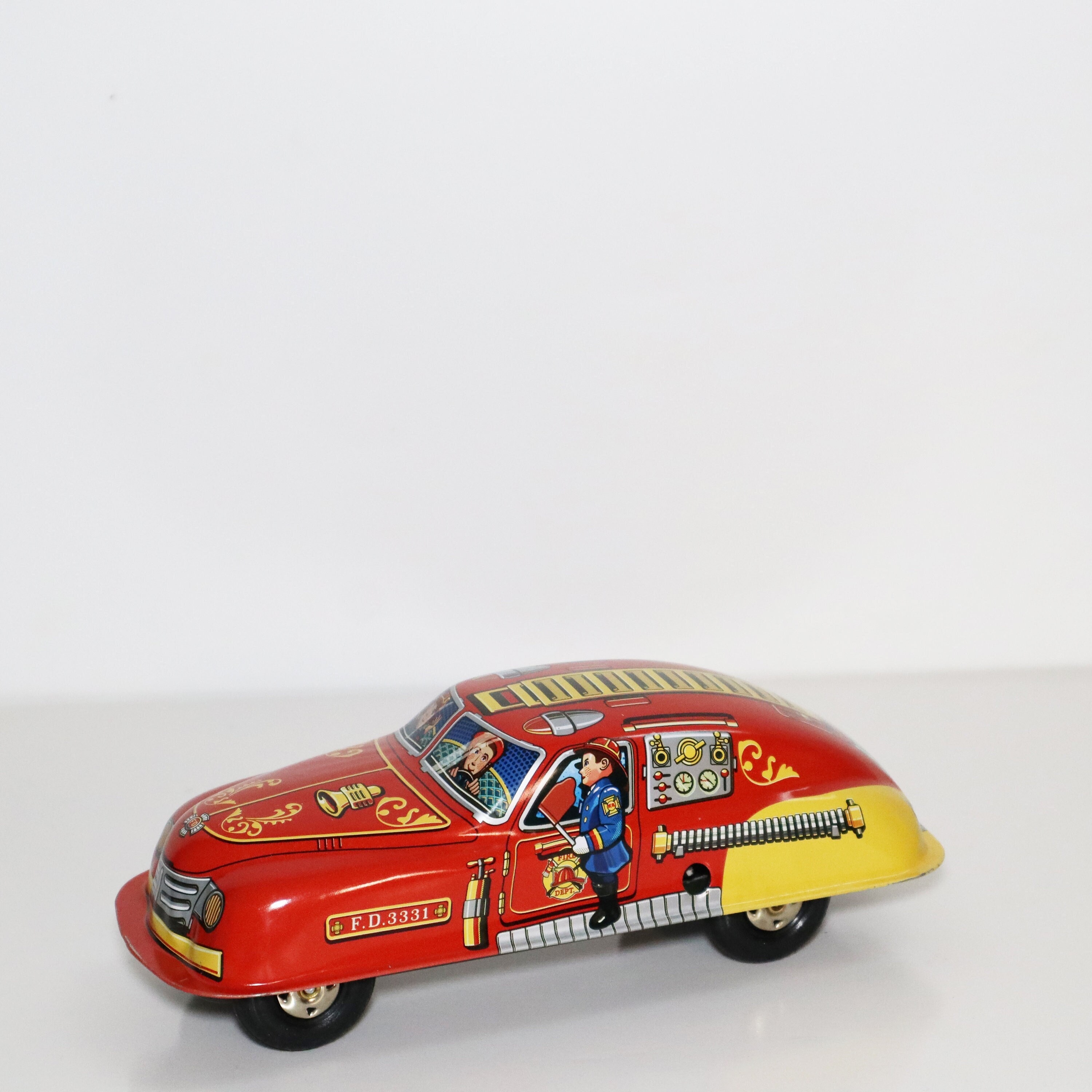 Fire Engine.vintage Wind up Tin Toy Retro Collectible Car.design and ...