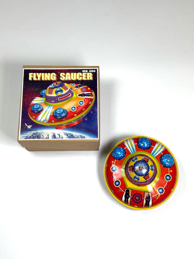 Space Flying Saucer.vintage Wind up Tin Toy Retro Collectible Ship ...