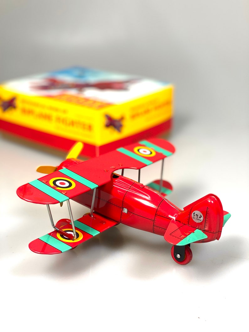 Biplane Fighter.vintage Wind up Tin Toy Retro Collectible Plane.design ...