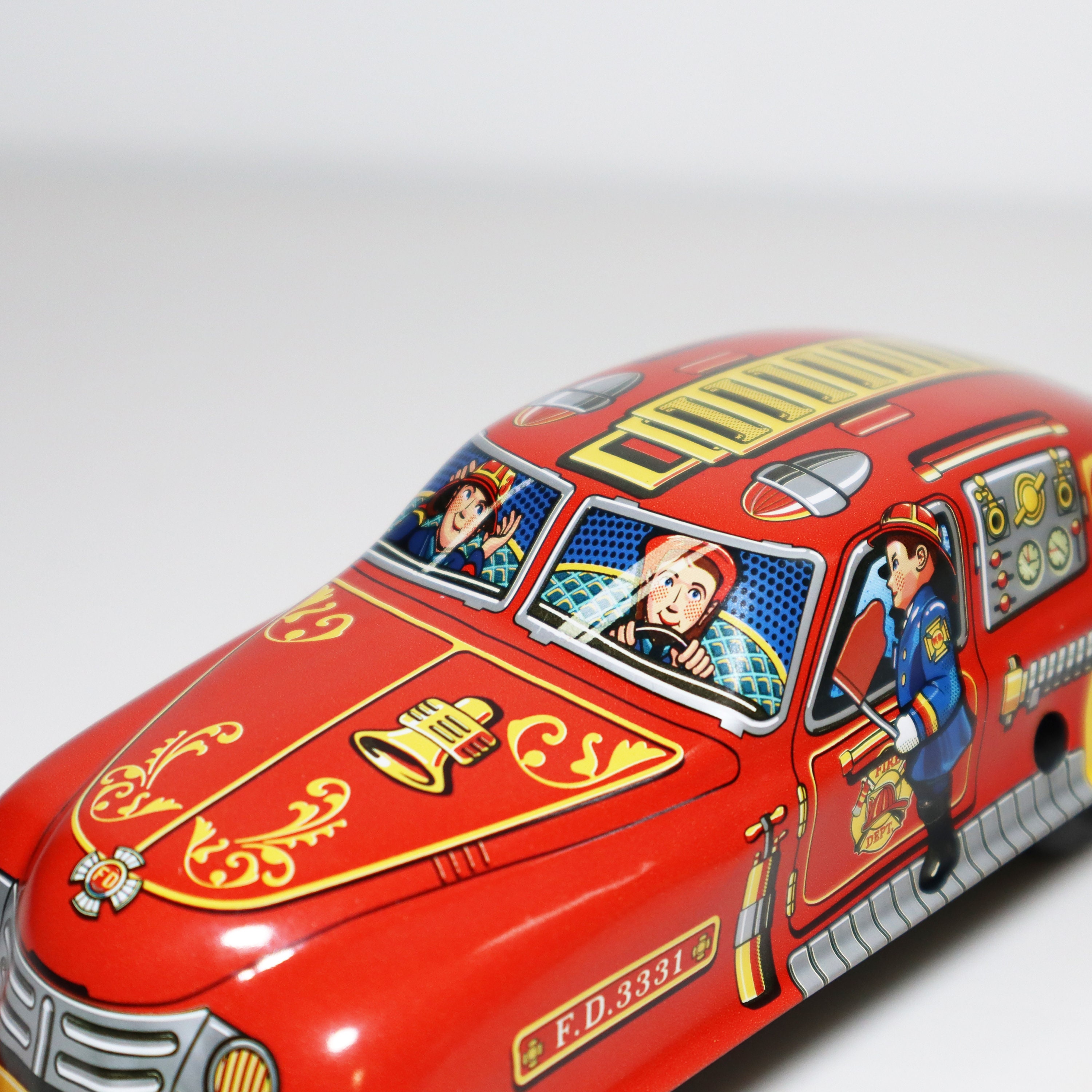 Fire Engine.vintage Wind up Tin Toy Retro Collectible Car.design and ...