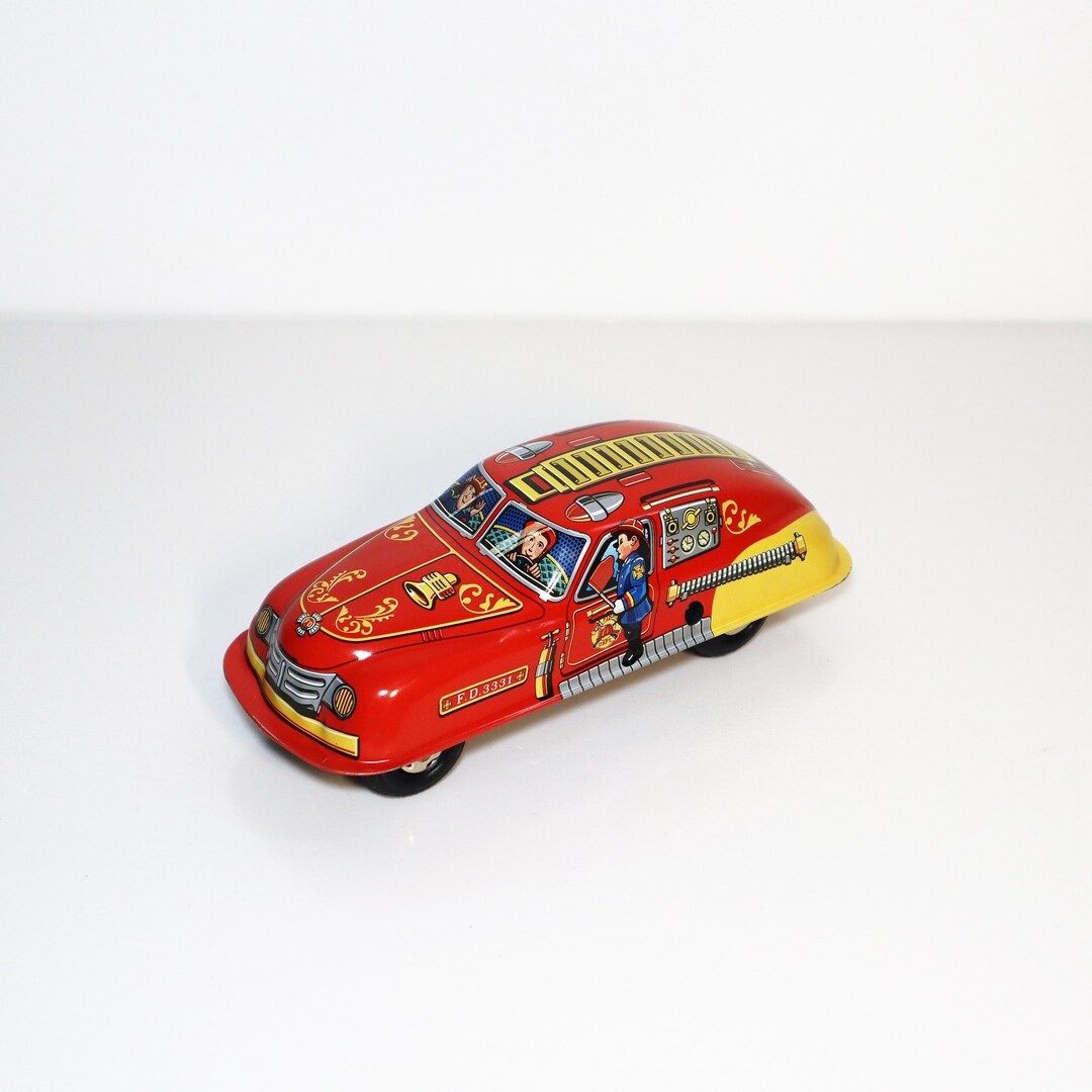 Fire Engine.vintage Wind up Tin Toy Retro Collectible Car.design and ...