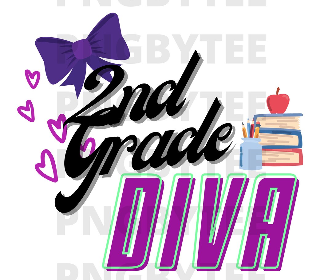2nd Grade Diva Back to School PNG File - Etsy