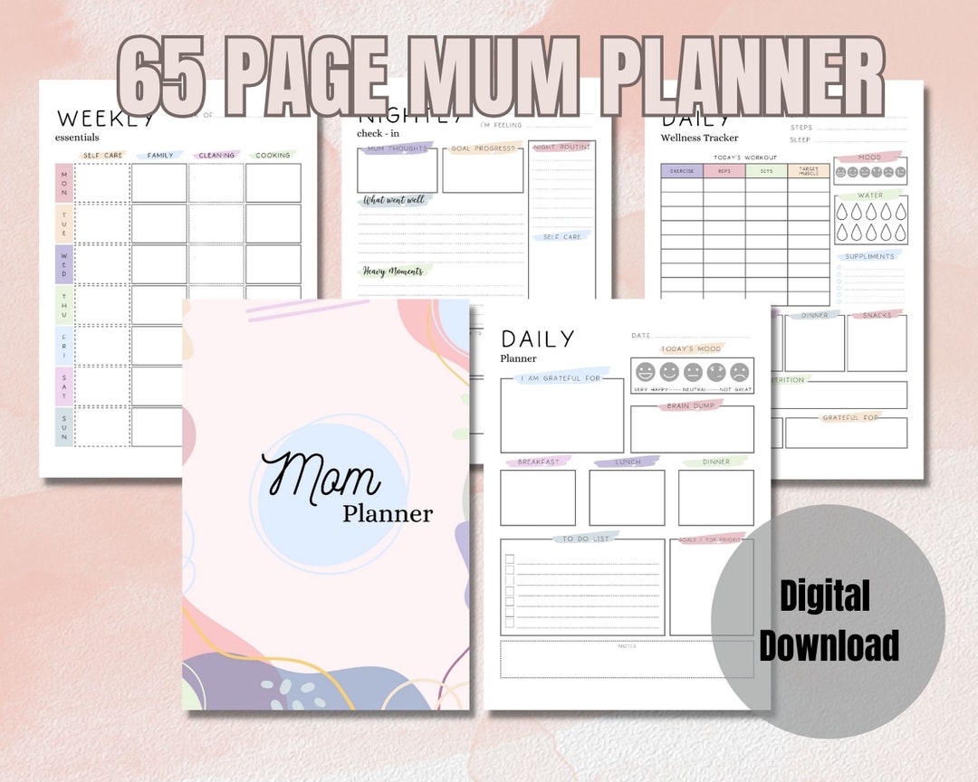Mom Life Planner, Household Printable Planner, Daily Mum Planner, PDF ...