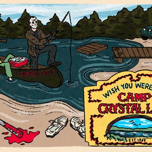 Friday the 13th Print, Jason Voorhees, Camp Crystal Lake, Digital ...