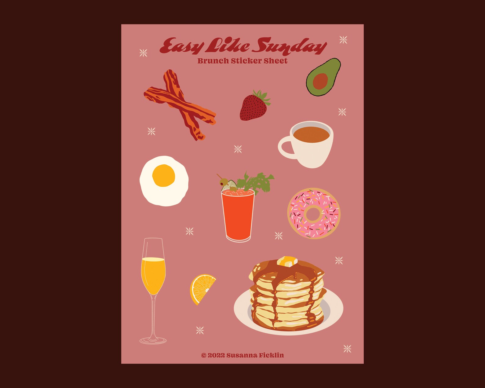 Brunch Sticker Sheet, Vinyl, Weatherproof, Indoor or Outdoor - Etsy