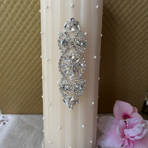 Most Beautiful Ivory Wedding Unity Candle With Rhinestones, Crystals ...