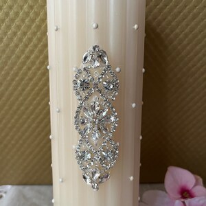 Most Beautiful Ivory Wedding Unity Candle With Rhinestones, Crystals ...