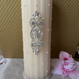 Most Beautiful Ivory Wedding Unity Candle With Rhinestones, Crystals ...