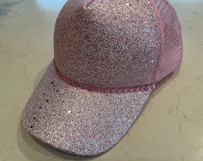 You Will Love This Sparkling Pink Hat With Pink Trim! Cap Has an ...