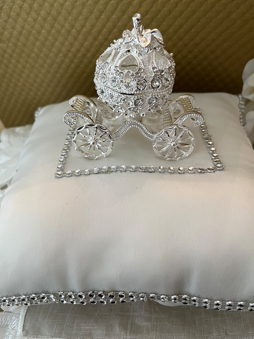 Beautiful and Unique Pumpkin Coach Ring Bearer Pillow Made for a Fairy ...