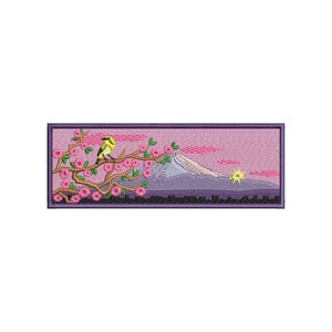 Japan Mount Fuji Machine Embroidery Designs, Embroidery Pattern ...