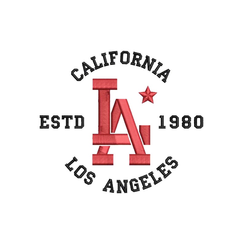 Varsity Los Angeles Embroidery Design, California Machine Embroidery ...