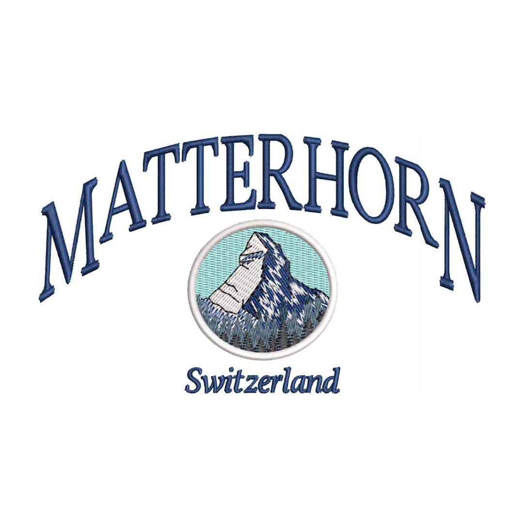 Matterhorn Embroidery Design, Switzerland Mountain Embroidery Files ...