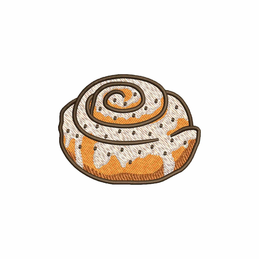 Cinnamon Roll Embroidery Design, Kitchen Embroidery Designs, Baking ...