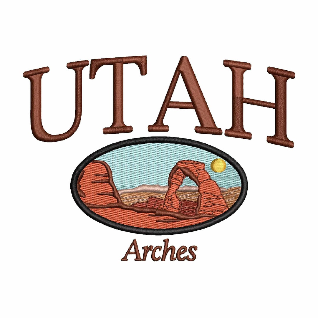 Utah Embroidery Design Arches National Park With Delicate Arch - Etsy