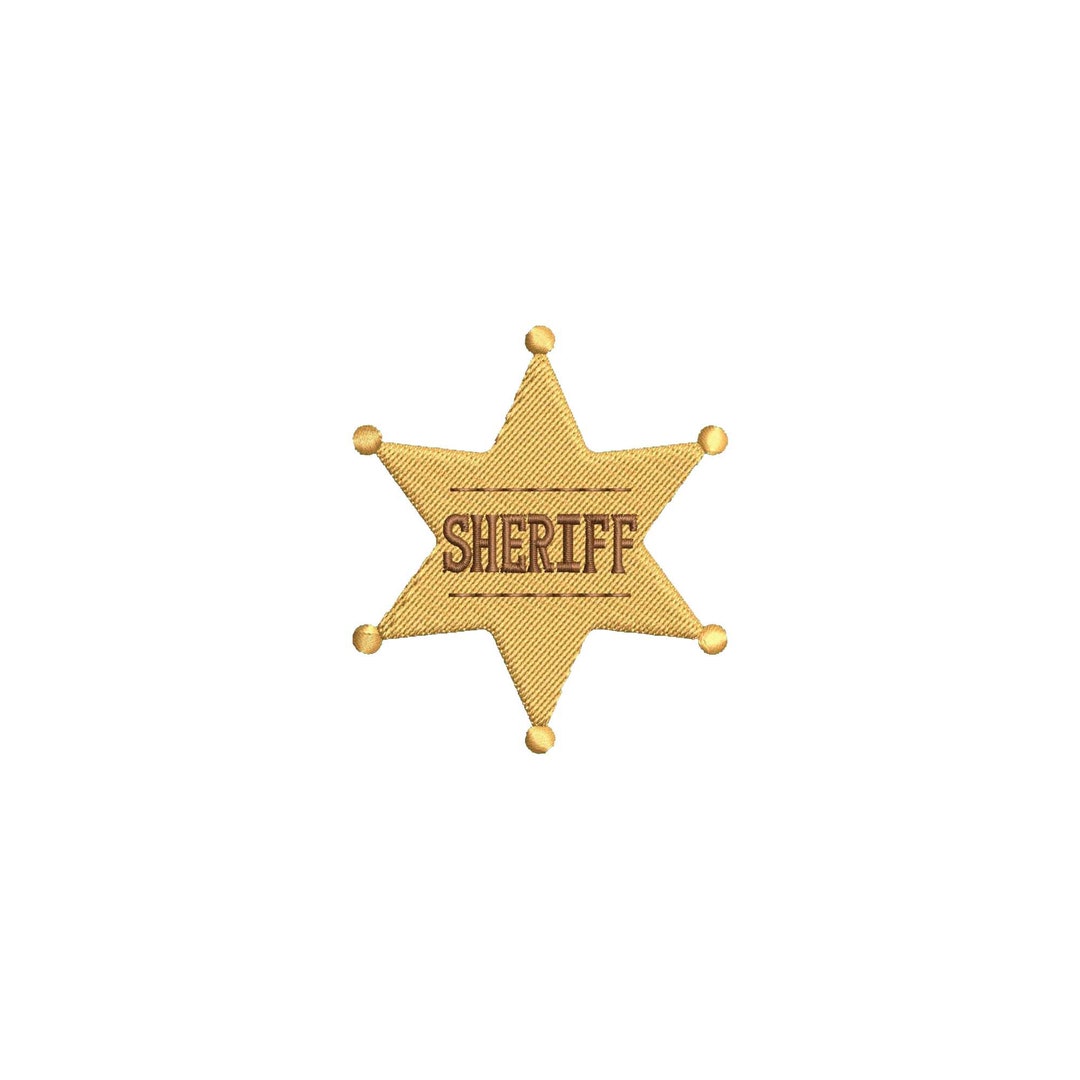 Mini Sheriff Badge Machine Embroidery Designs, Cowboy Wild West ...