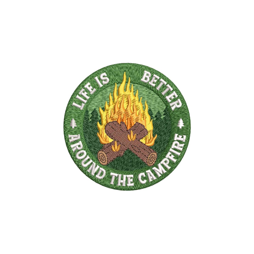 Campfire Embroidery Design: Outdoor Adventure (digital Download) - Etsy