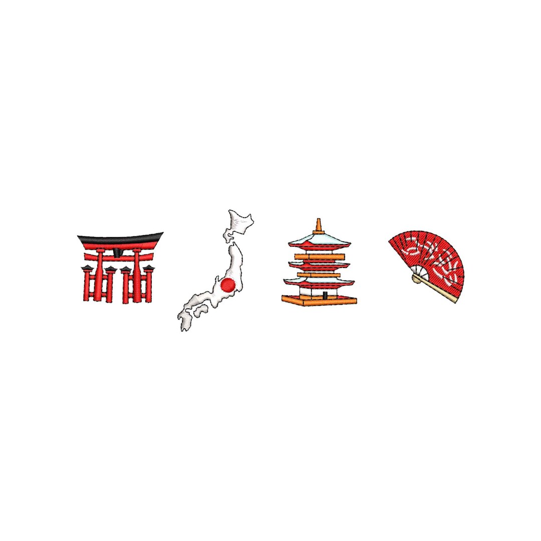 Japan Embroidery Design, Machine Embroidery Designs Trendy, Pagoda ...