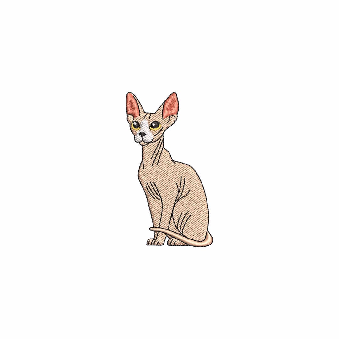 Mini Sphynx Cat Embroidery Design, Machine Embroidery Designs ...