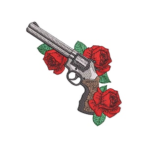 Guns N Roses Embroidery Design, Flower Embroidery Design, Machine ...
