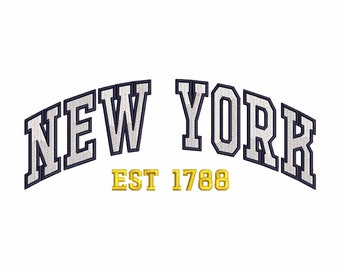 New York State Machine Embroidery Design in Multiple Formats Instant ...