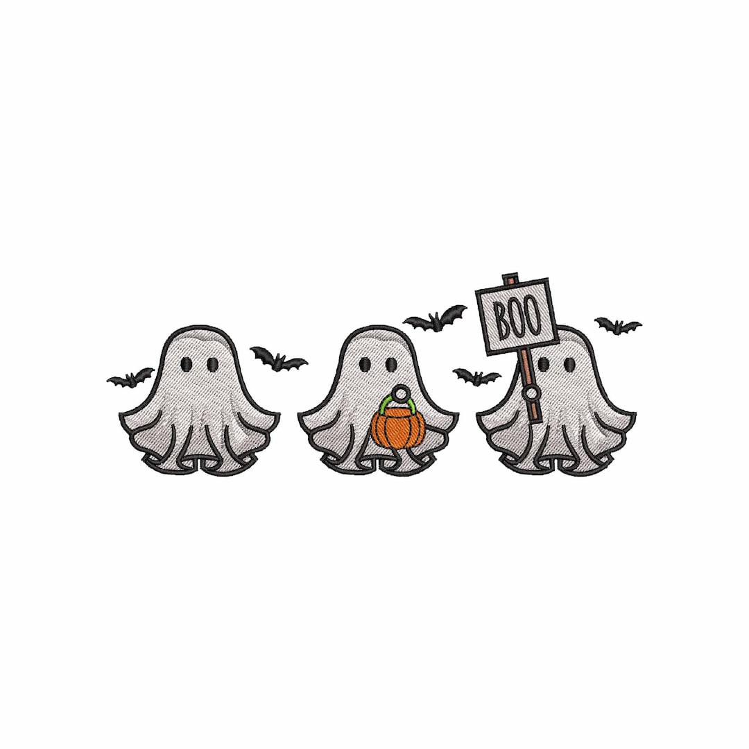 Halloween Ghost Embroidery Design, Cute Ghost, Spooky Season, Halloween ...