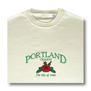 Portland Oregon Machine Embroidery Design With Red Rose - Etsy