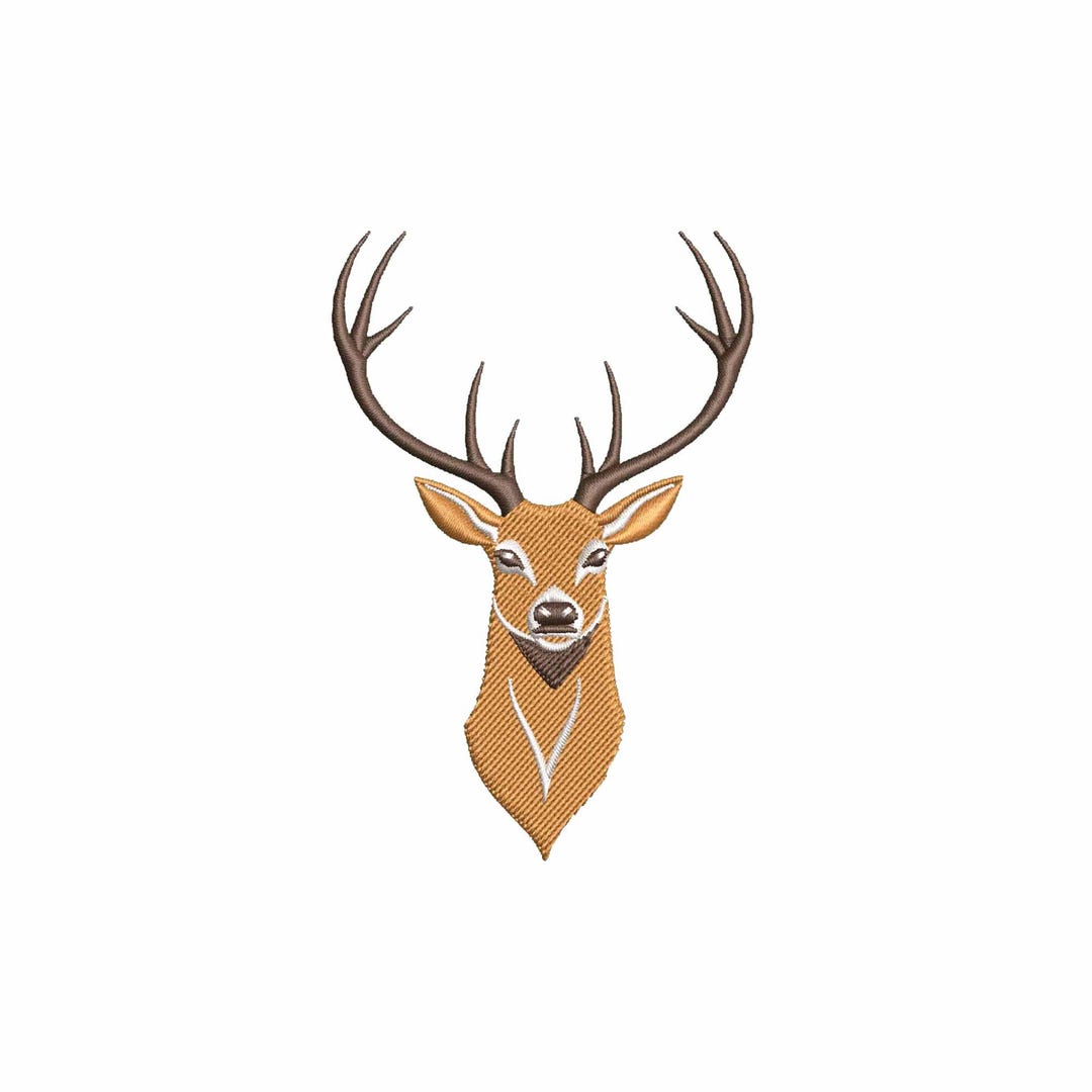 Buck Deer Head Machine Embroidery Designs, Forest Animals, Embroidery ...