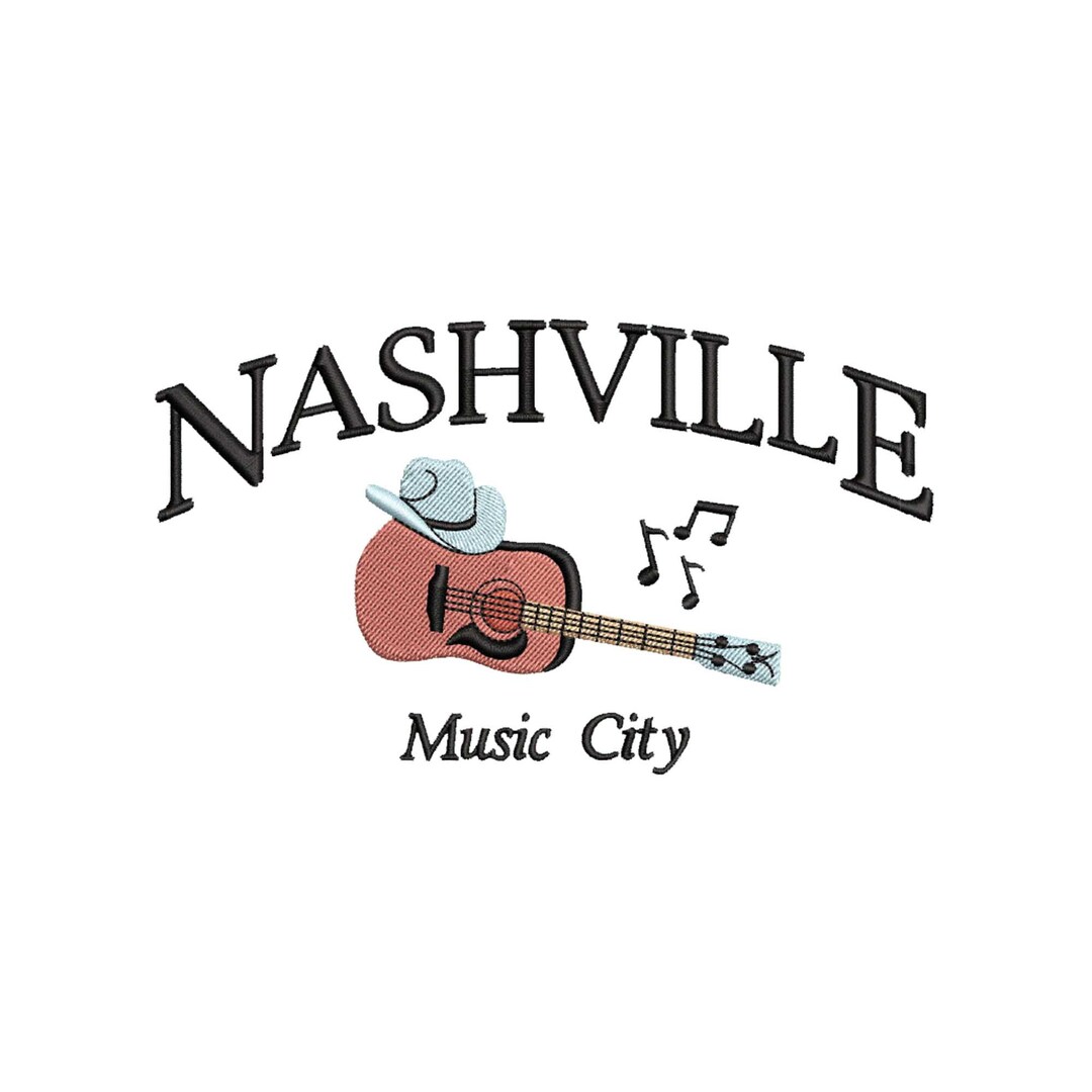 Nashville Embroidery Design, Music City Embroidery Files, USA Country ...