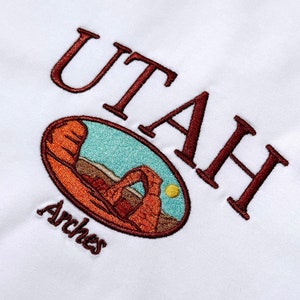 Utah Embroidery Design Arches National Park With Delicate Arch - Etsy