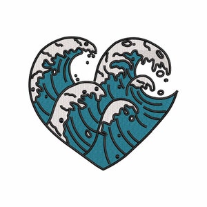 The Great Wave Machine Embroidery Designs, Ocean, Embroidery Pattern ...